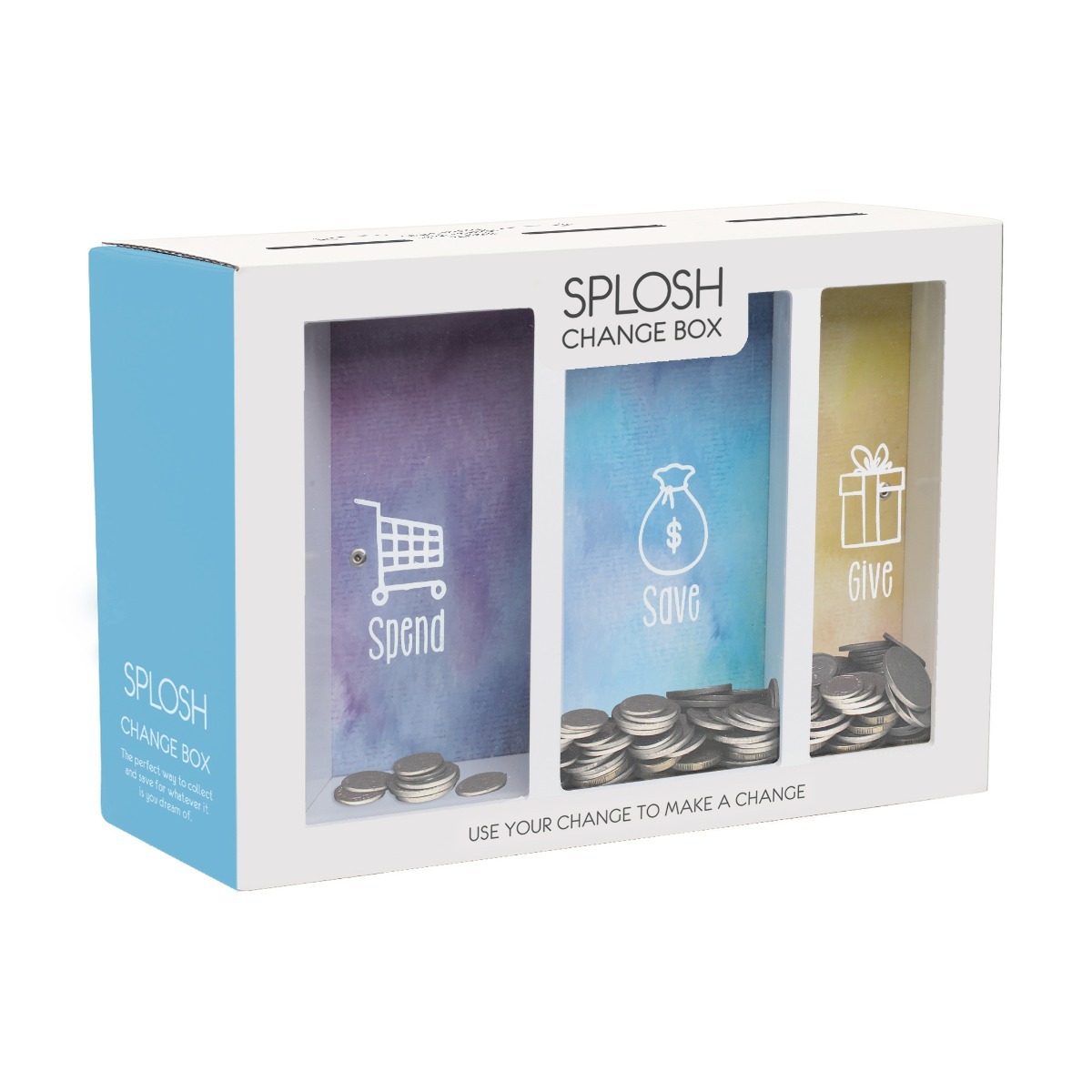 Splosh Change Box - Spend Save Give
