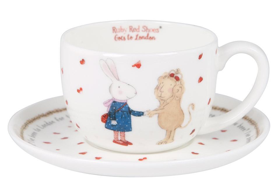 Ruby Red Shoes Teacup and Saucer London Time 4 Tea
