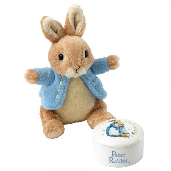 Beatrix Potter Peter Rabbit Trinket Box and Soft Toy Gift Set