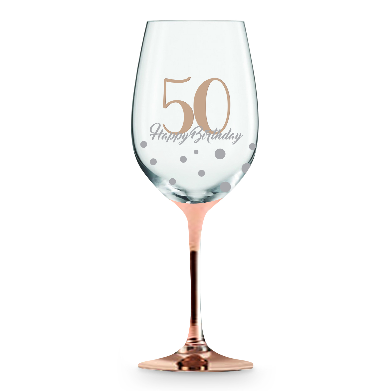Rose Stem 50th Birthday Wine Glass By Landmark